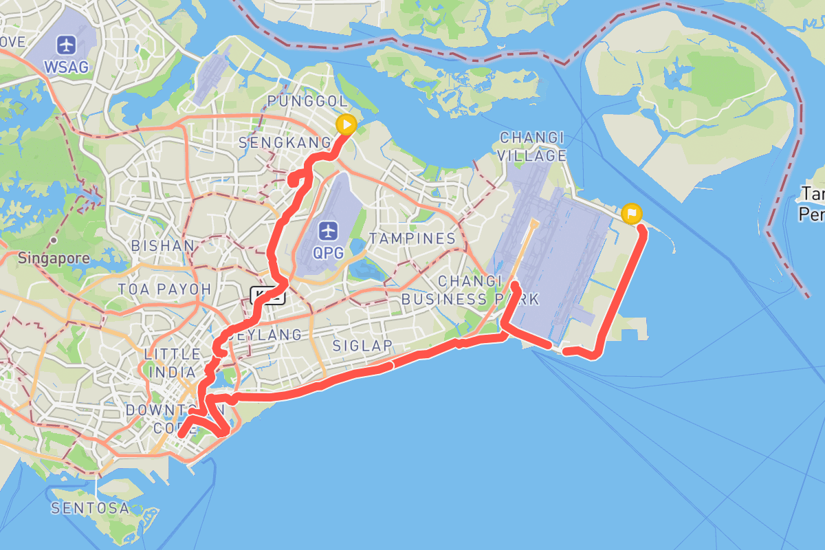 Punggol-Marina Bay-East Coast-Changi village-Pasir Ris Loop - Hikingbook